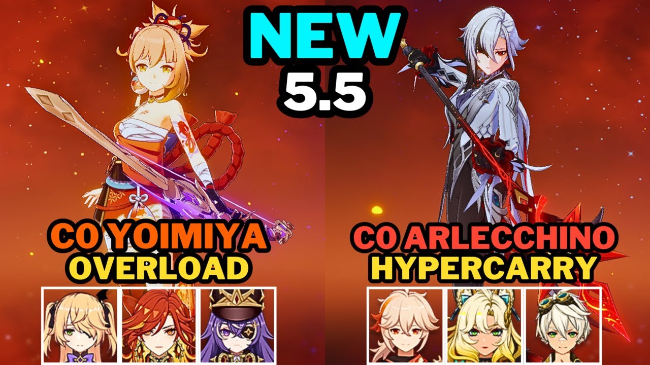 [NEW Spiral Abyss 5.5] C0 Yoimiya C0 Mavuika Overload & C0 Arlecchino Hypercarry | Genshin ...