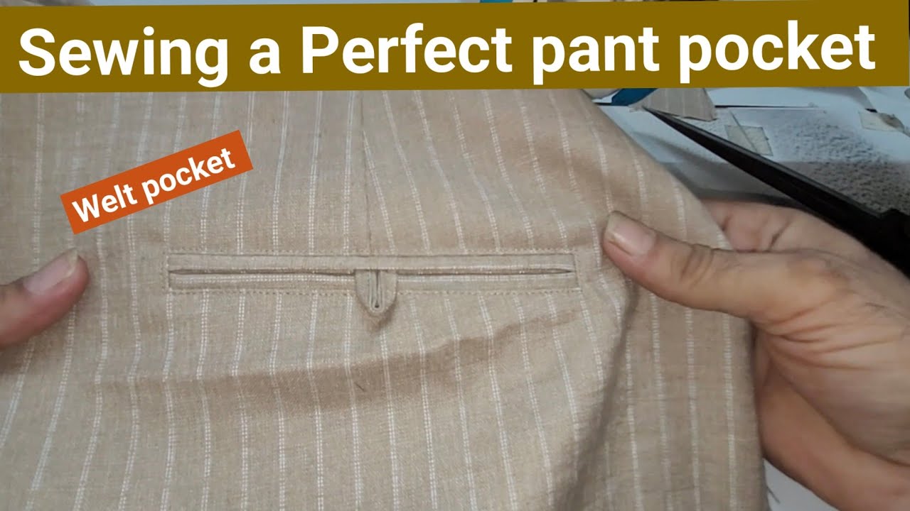 Make a Pant Welt Pocket | Easy tutorial Bon pocket | back pocket - YouTube