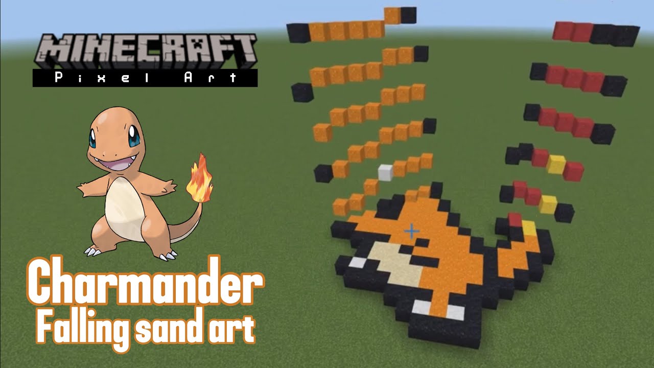 Charmander falling sand pixel art in MINECRAFT #minecraft #pixelart # ...