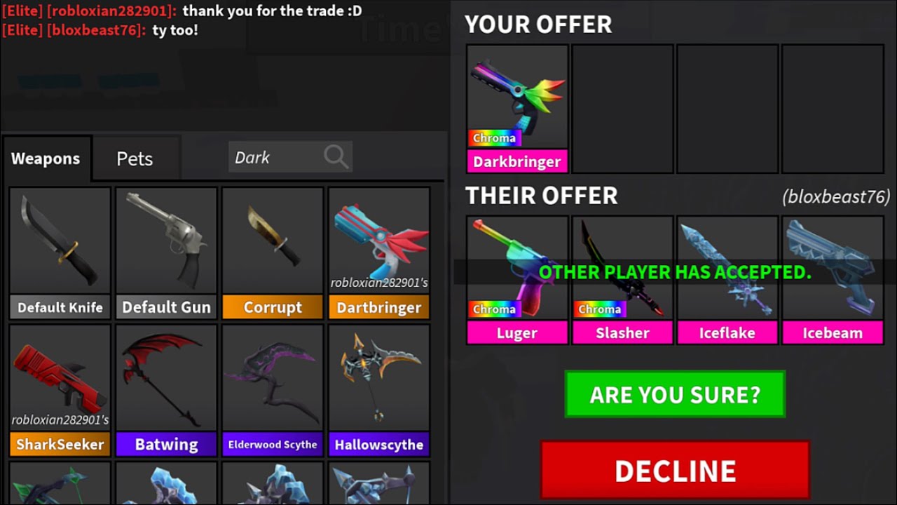 What do people offer for Chroma Darkbringer in MM2? - YouTube