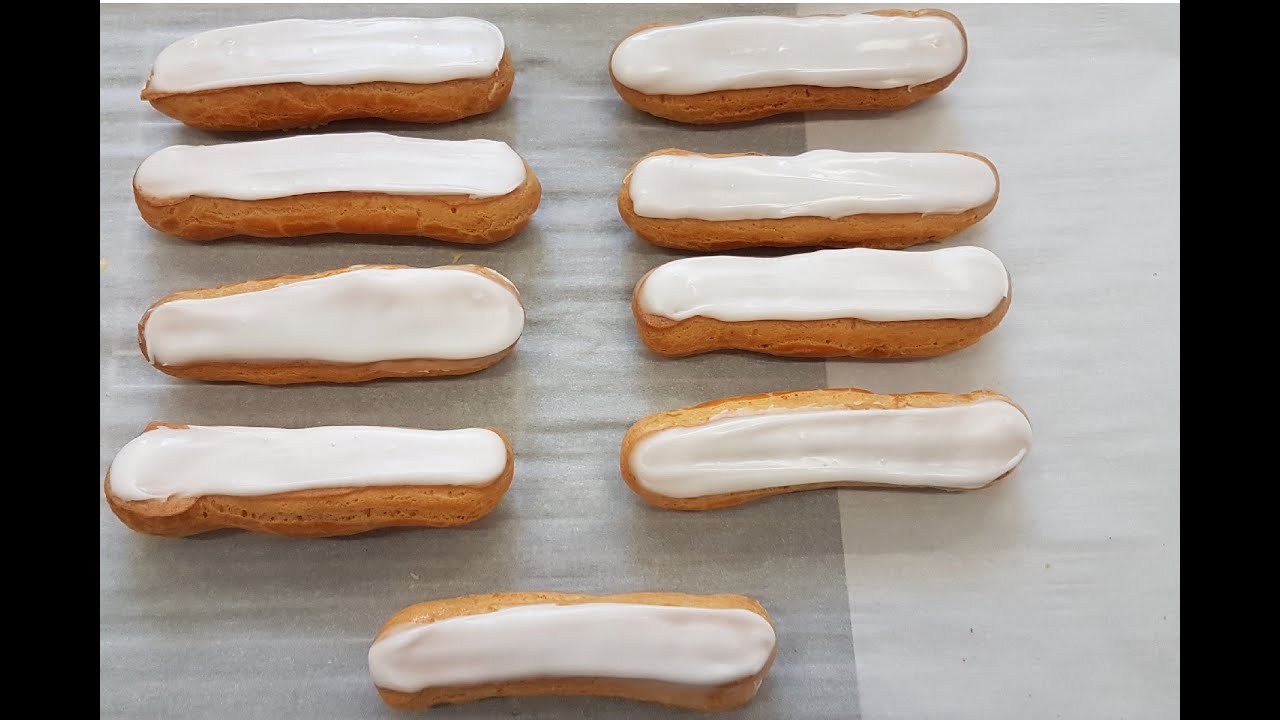 Eclairs à la vanille, glaçage fondant - YouTube