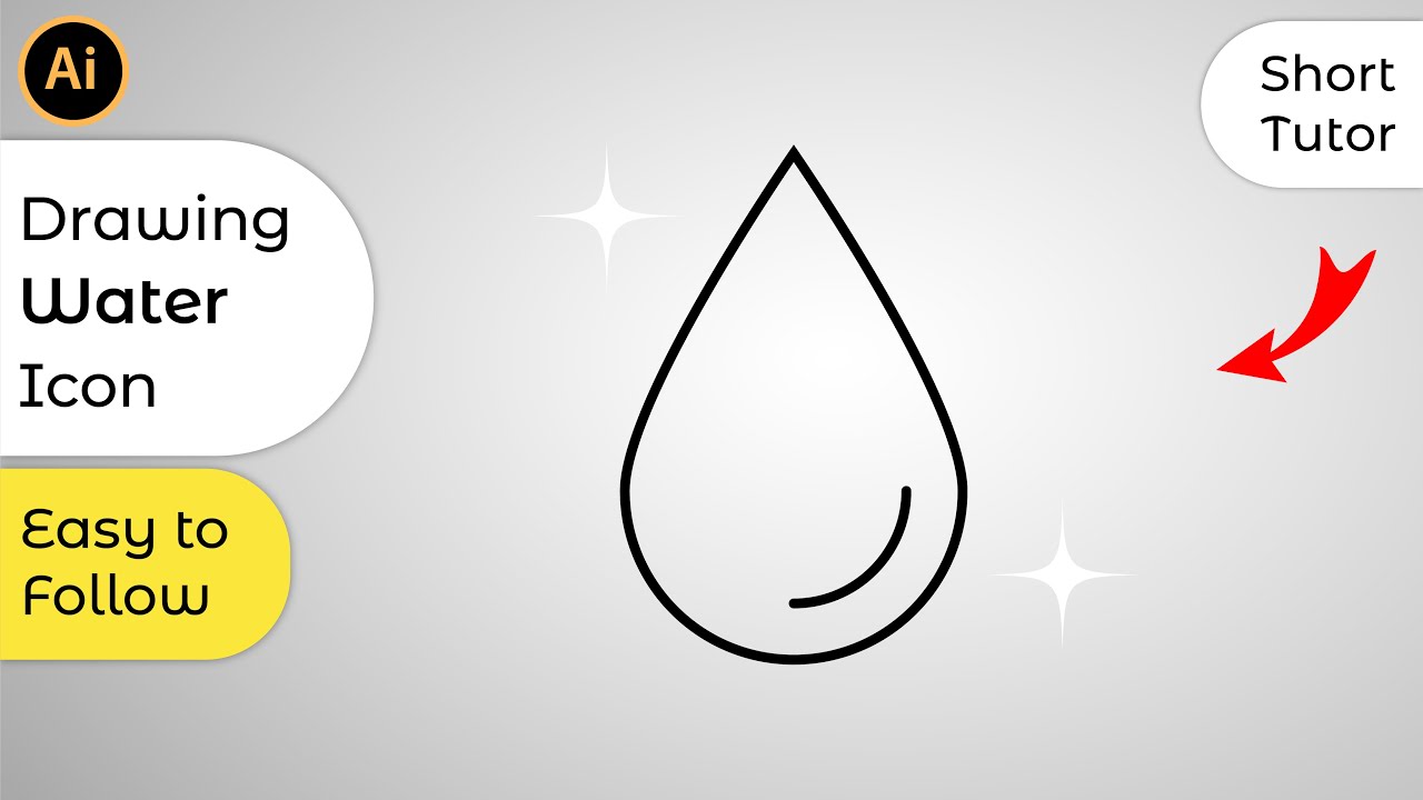 How to draw Water Icon in Adobe Illustrator - YouTube