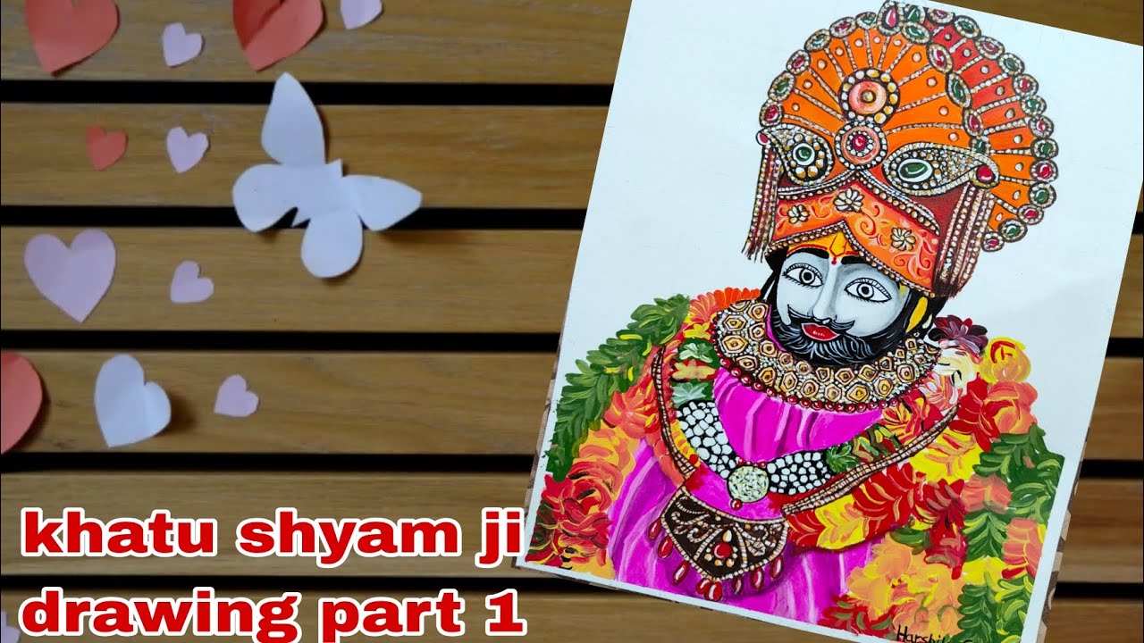 khatu shyam drawing😘😘 cute khatu shyam drawing😘😘 part 1 - YouTube