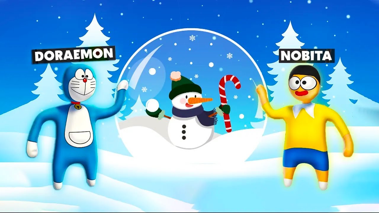 DOAREMON & NOBITA - Snow Man Challenge In HFF!! - YouTube
