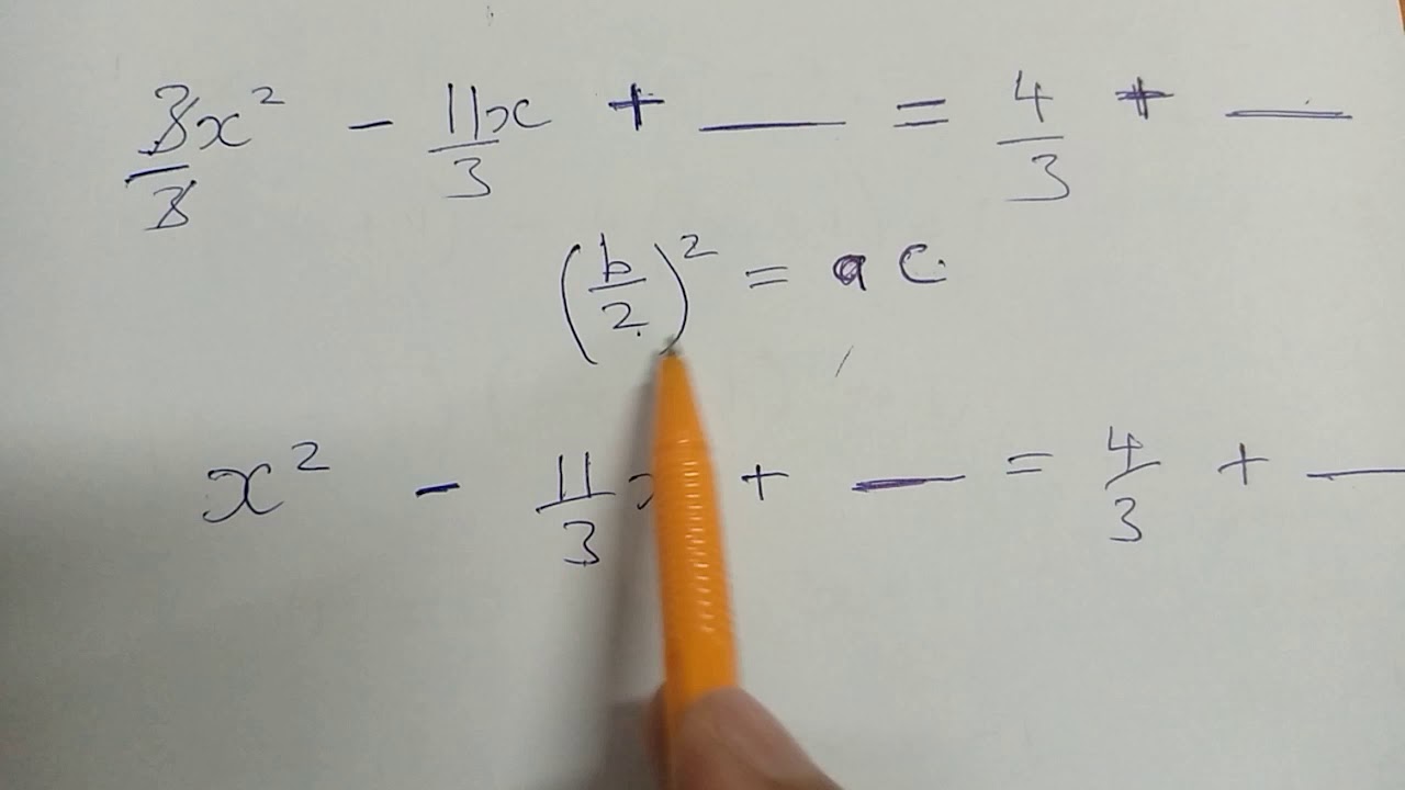 COMPLETING THE SQUARE METHOD YouTube COMPLETING THE SQUARE METHOD YouTube