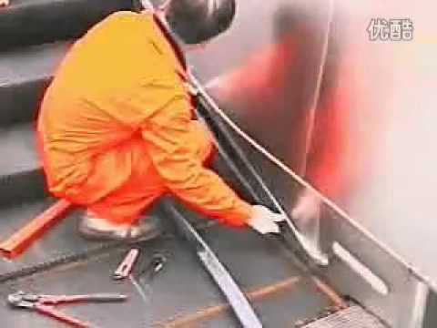 Escalator Deflector Brush Install - AoQun Brush - YouTube