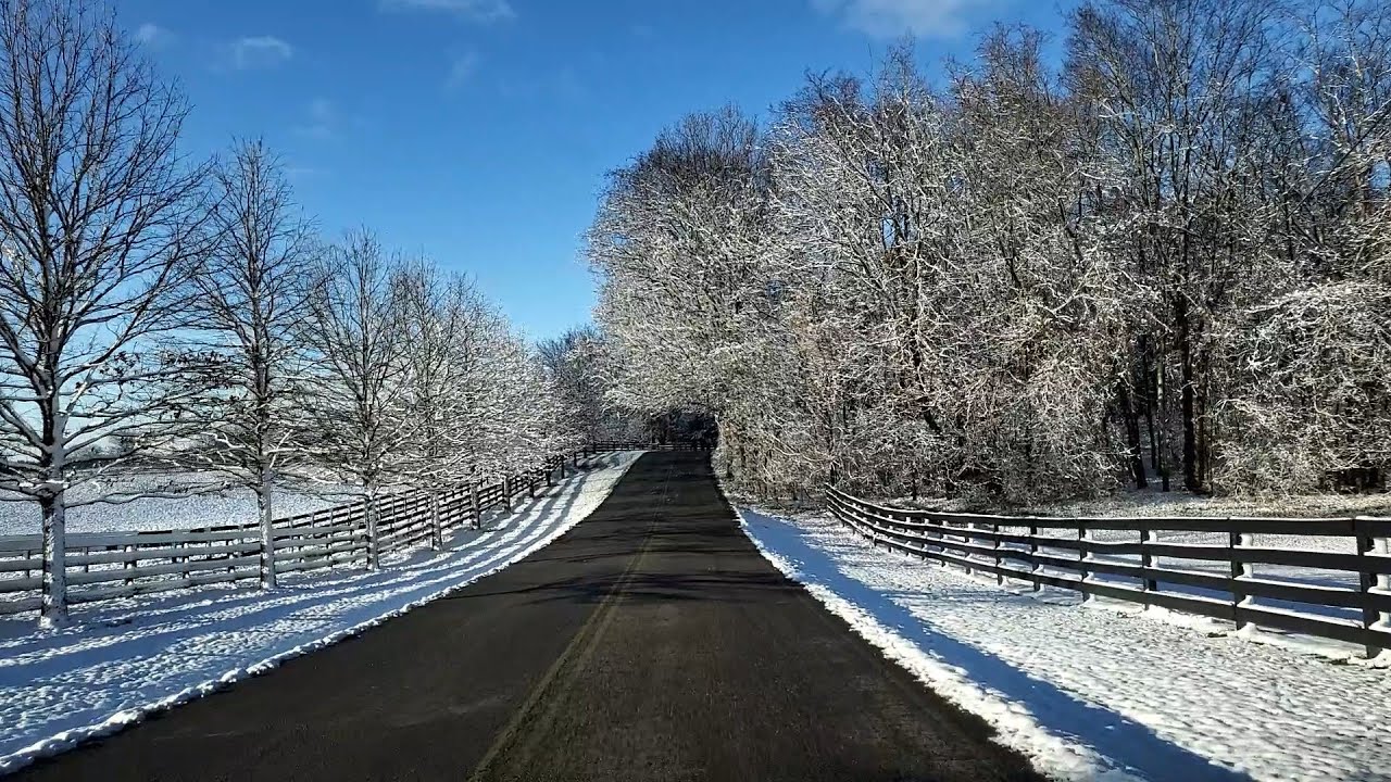 First Snow of 2022, Moran Road - Hillsboro Road to Old Natchez Trace ...
