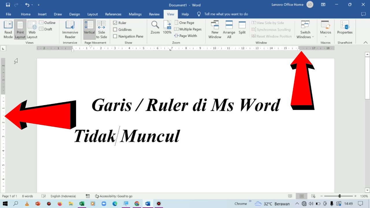 Mengatasi Garis Ruler di Microsoft Word Yang Tidak Muncul - YouTube