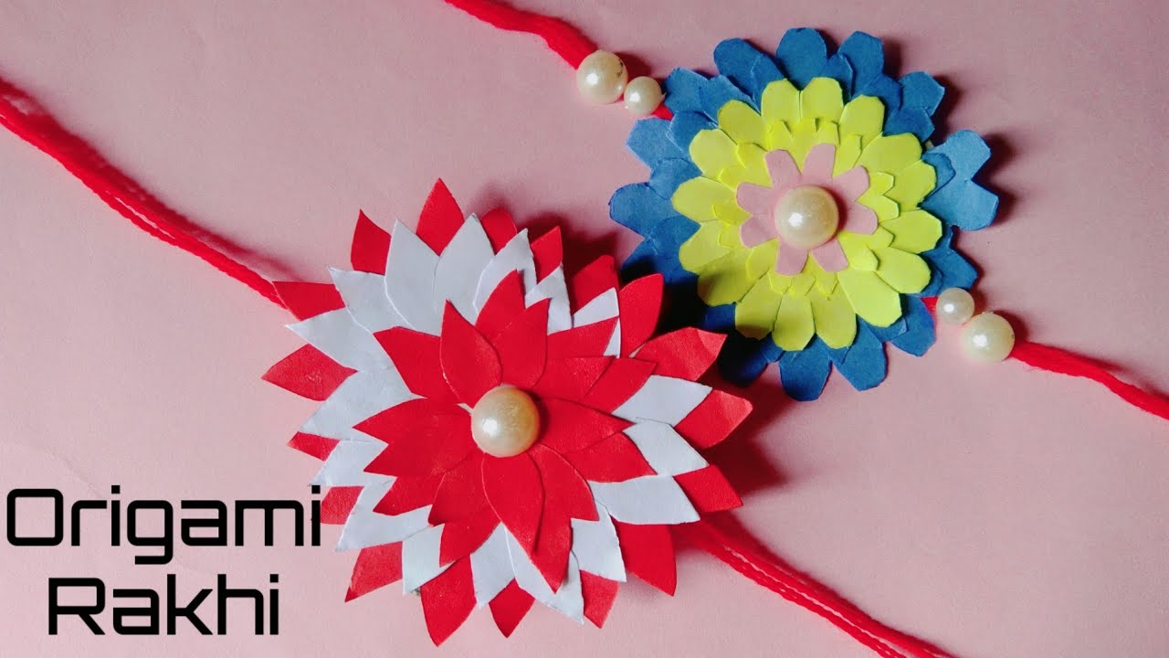 How to make Rakhi with Paper • How to make paper origami Rakhi #rakhi # ...