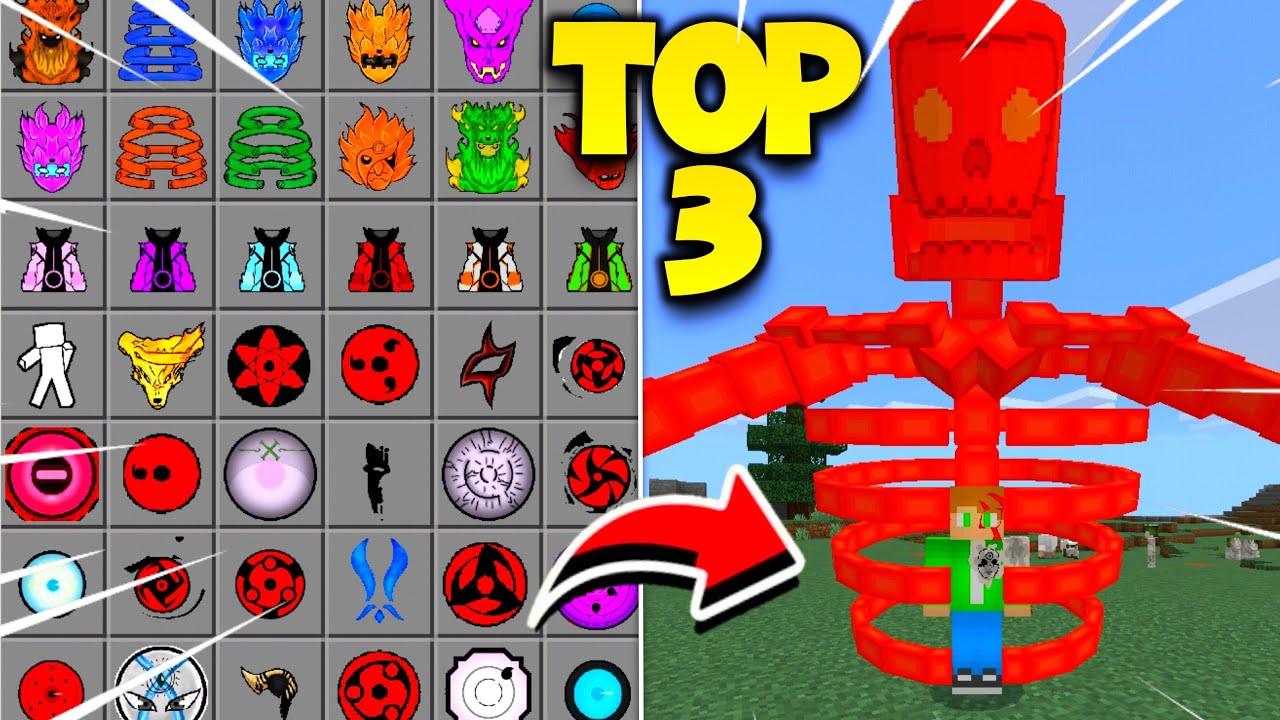 TOP 3 ADDON/MOD DE NARUTO PARA MINECRAFT PE! (Minecraft pocket edition ...