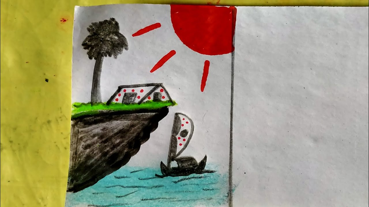 Beautiful senary disso chitto drawing Easy painting tricks and ...