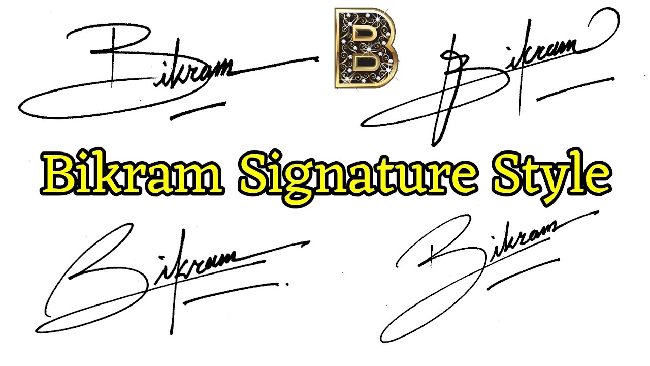 Ideas of Signature Bikram | B Signature Tutorial | #signature # ...