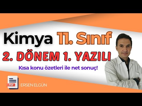 11. SINIF KİMYA 2. DÖNEM 1. YAZILIYA HAZIRLIK + PDF 💥 | ERSEN ELGÜN #Kimya #kimya11 #yazılı #kimya