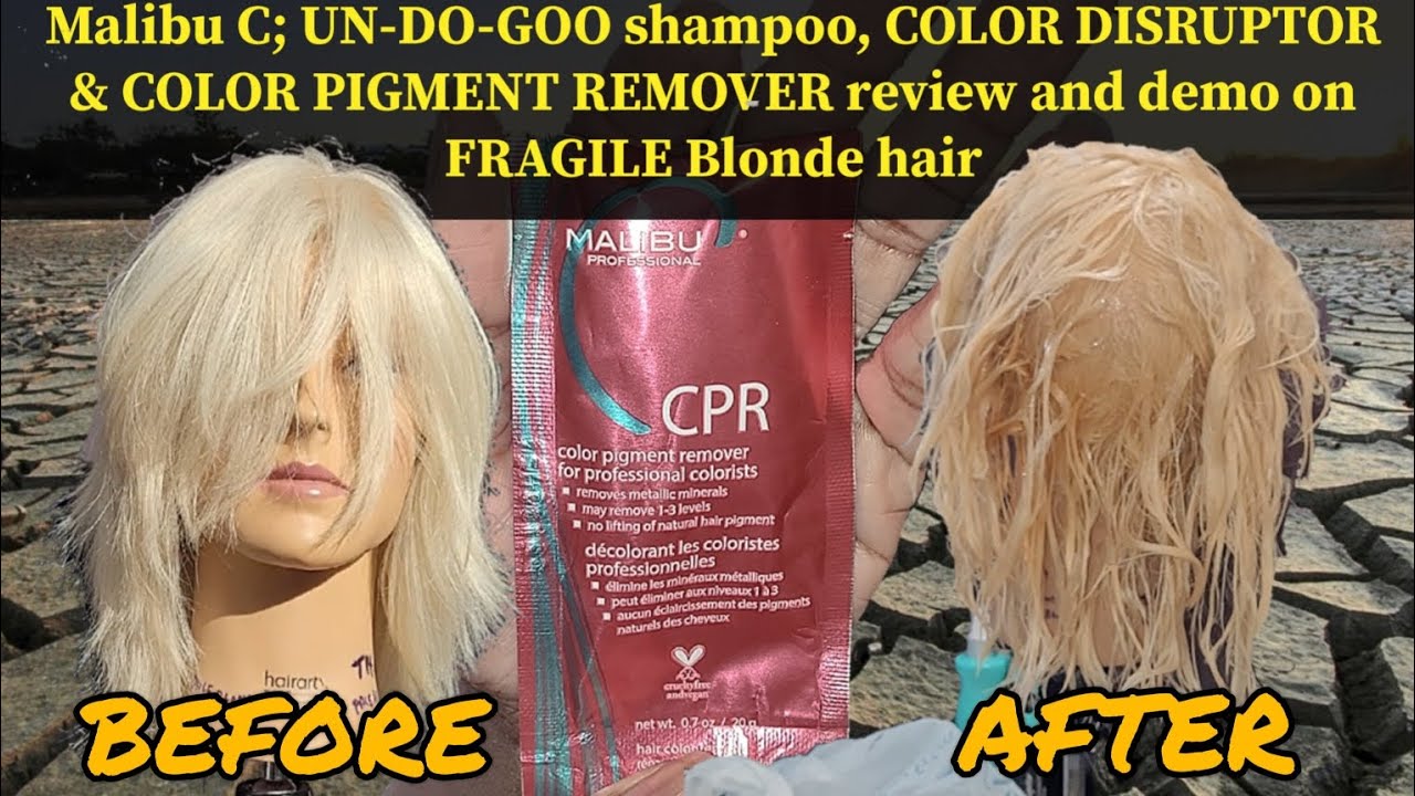 Malibu C UN-DO-GOO, COLOR DISRUPTOR COLOR PIGMENT REMOVER review & demo ...