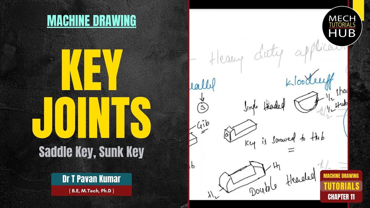 KEY JOINTS | Machine Drawing Tutorials | Chapter 11 - YouTube