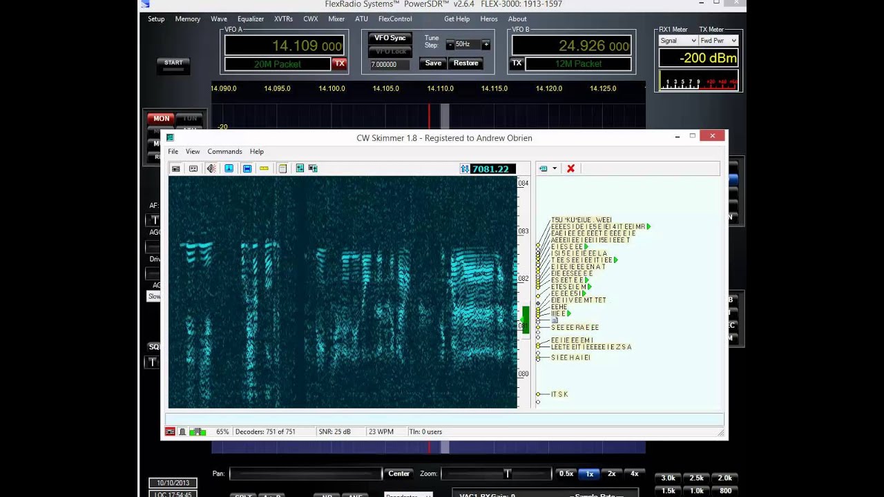 SDR IQ with CW Skimmer - YouTube