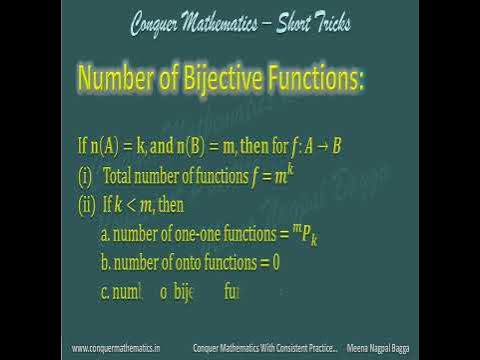 Mathematics Short Tricks -Number of Bijective Functions from A to B (n ...