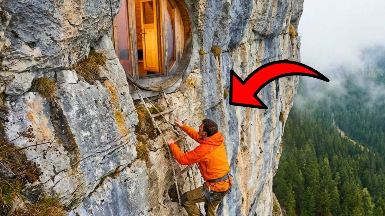 I Built a Hidden Cliff Shelter (No One Can Find Me Here) - YouTube