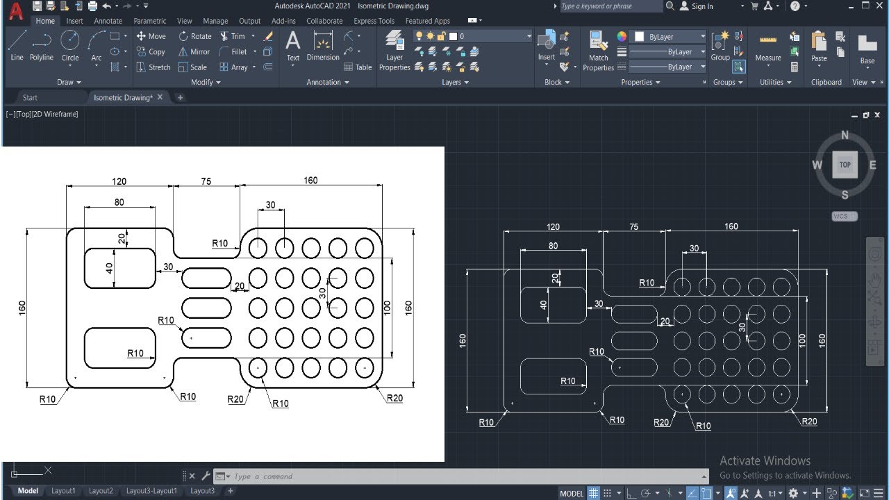 Autocad Drawing Excercise - 47 in Hindi /Autocad Tutorial/2d Drawing/Autocad and Solidwork ...
