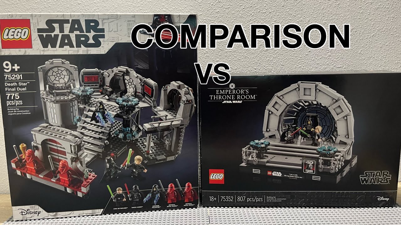 LEGO STAR WARS SET COMPARISON BETWEEN THE EMPERORS THRONE ROOMS - YouTube