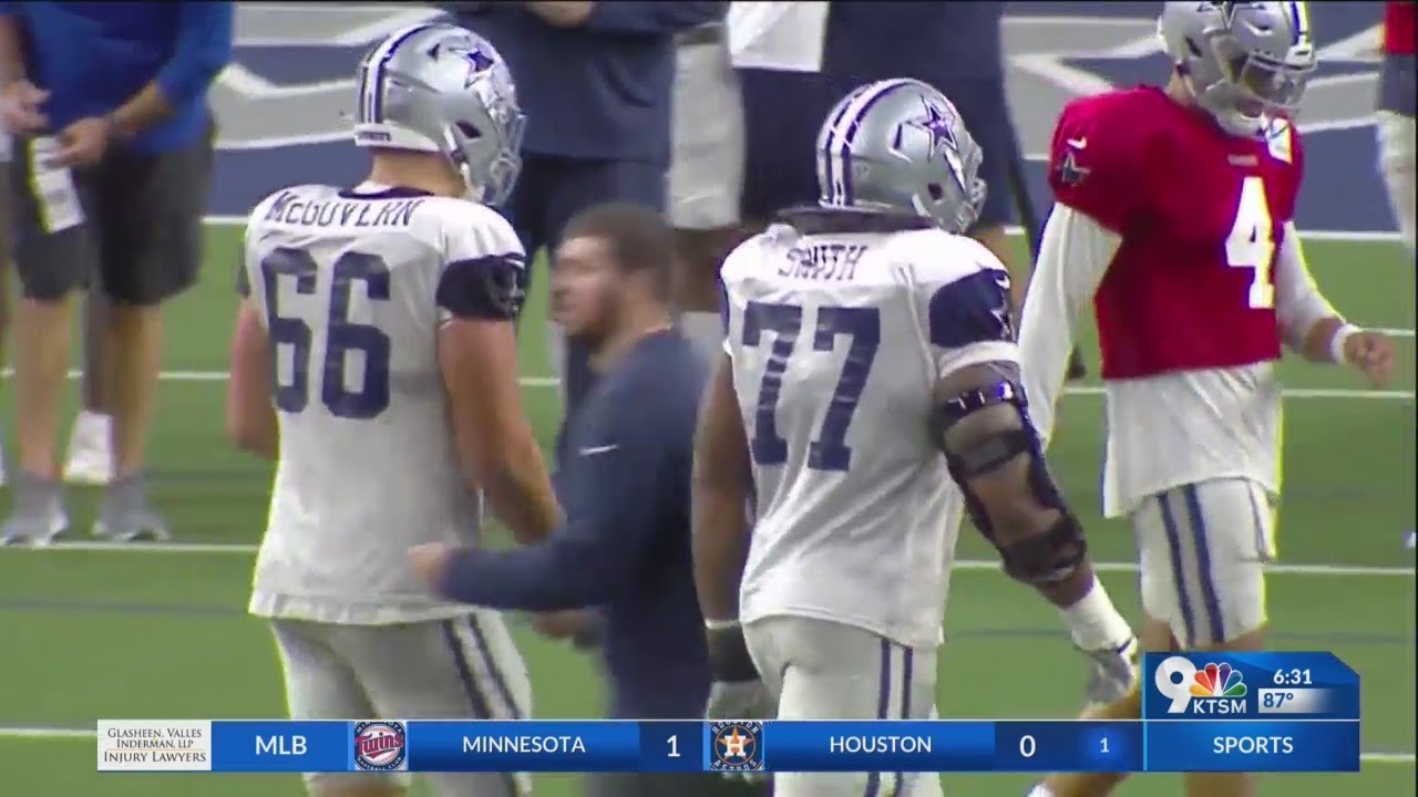 Tyron Smith suffers hamstring injury - YouTube