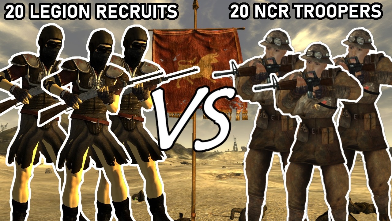 20 NCR Troopers (Searchlight) vs 20 Recruit Legionaries | Fallout New ...