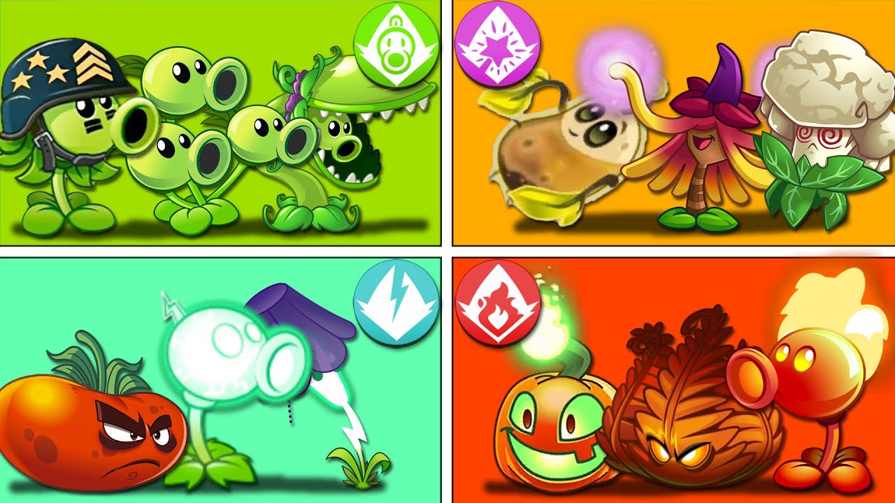 Team Pea Vs Magic Vs Electric Vs Fire - Who Will Win? - Plants Vs ...