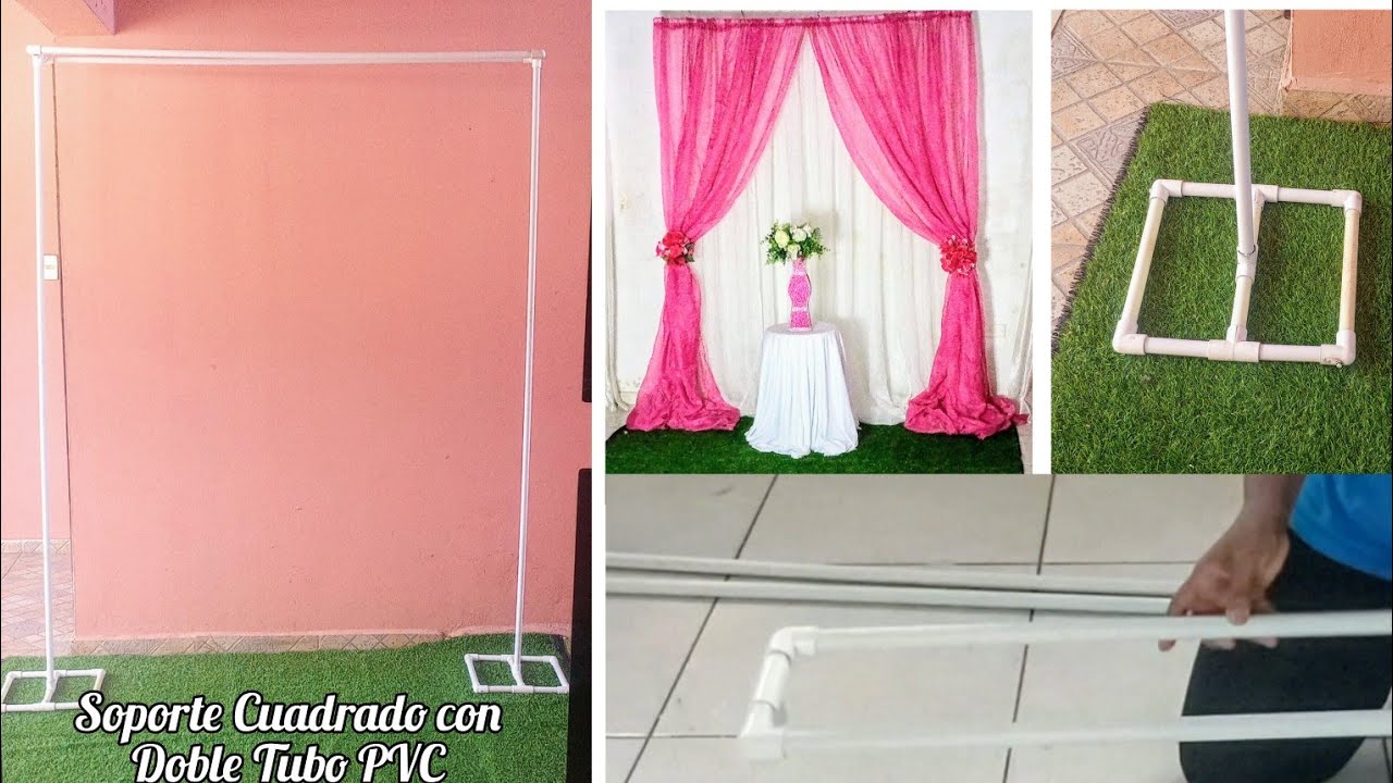 DIY😱Como hacer Soporte Cuadrado con Doble Marco con Tubos de PVC para ...