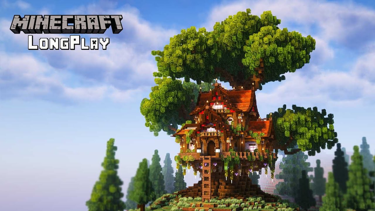 【Minecraft Building Longplay】 Fantasy Tree House【No Commentary】 - YouTube