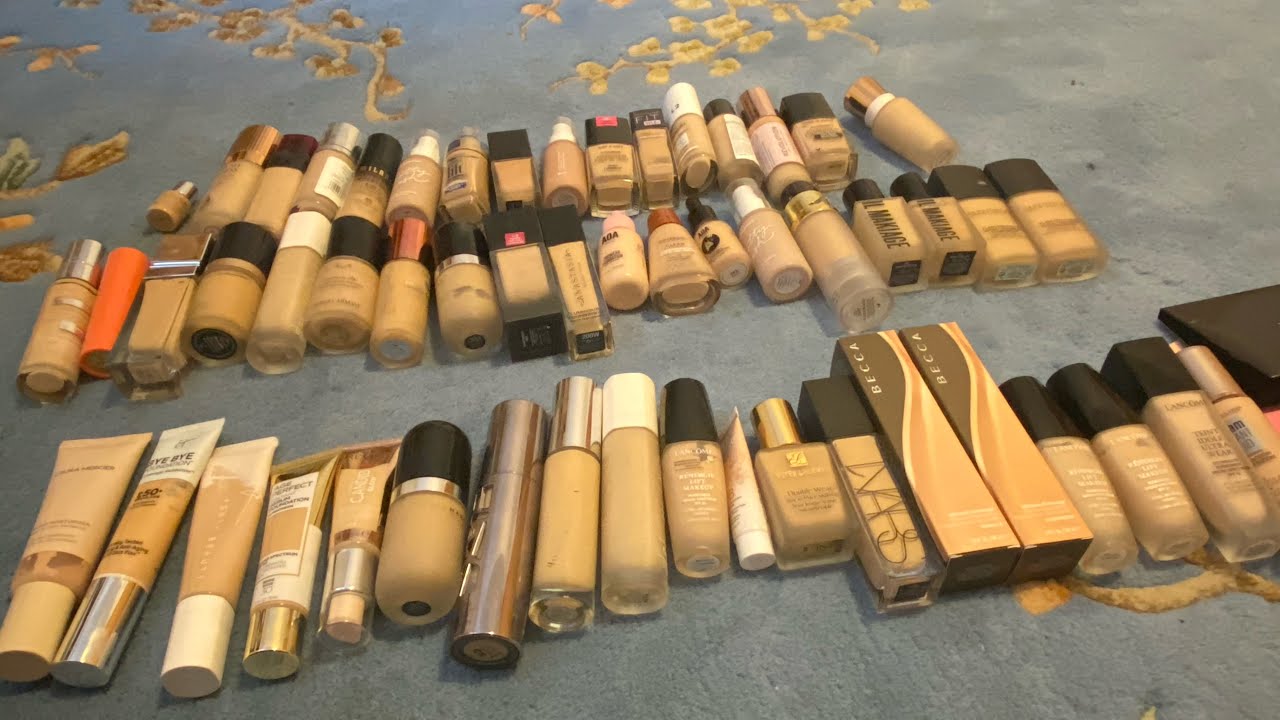 MAKEUP DECLUTTER: FOUNDATION COLLECTION AND DECLUTTER - YouTube