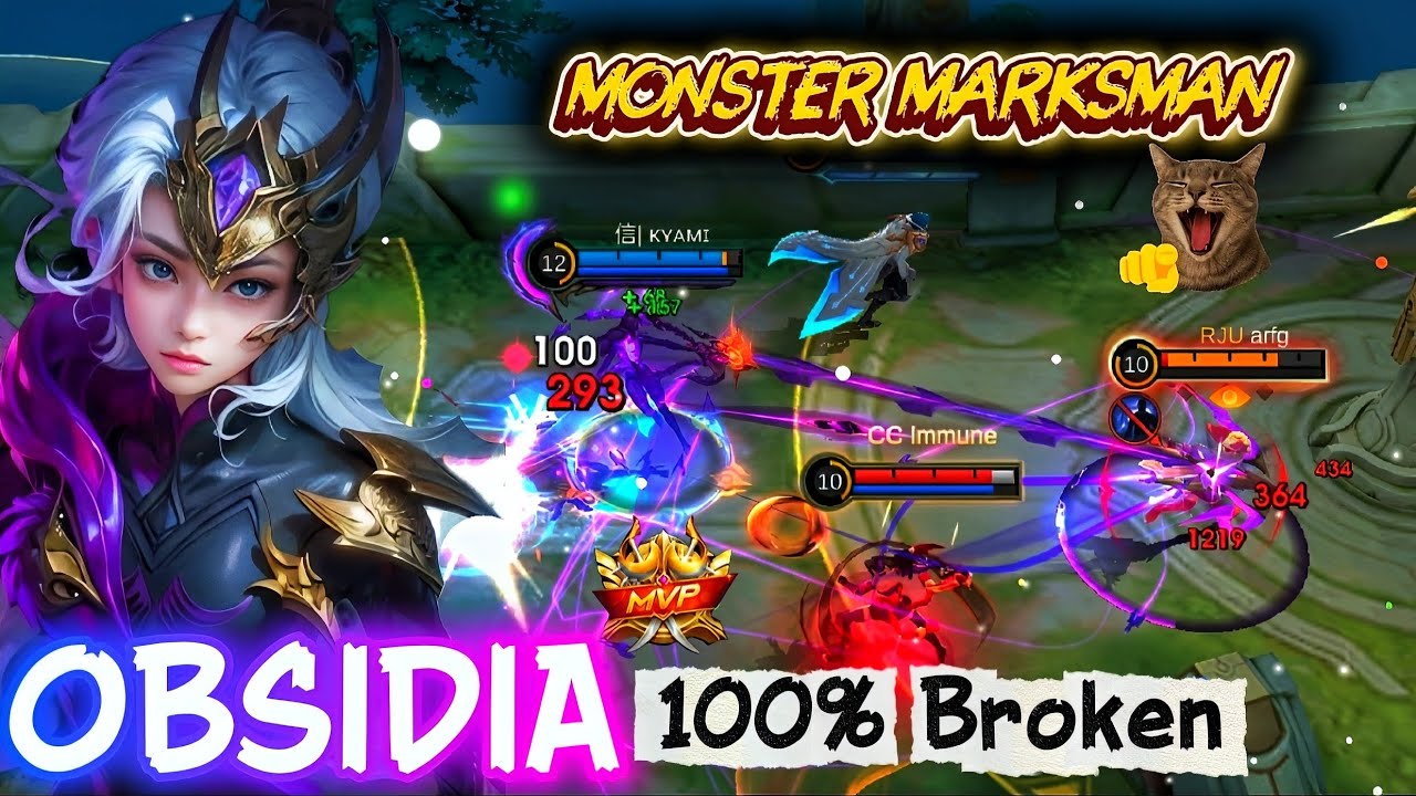 100% BROKEN NEW HERO OBSIDIA MONSTER GOLD LANE! - OBSIDIA MLBB GAMEPLAY ...