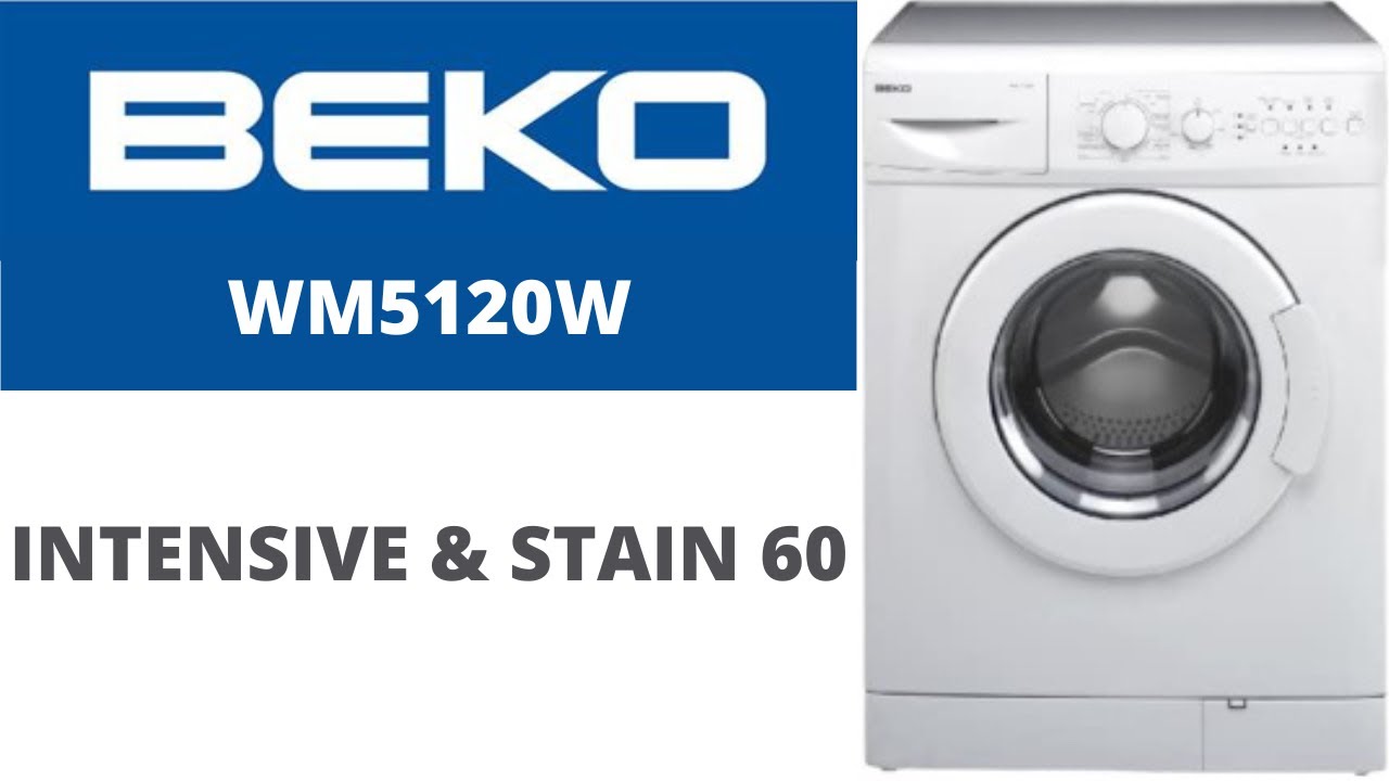 Beko WM5120W Washing Machine - Intensive & Stain 60 - YouTube