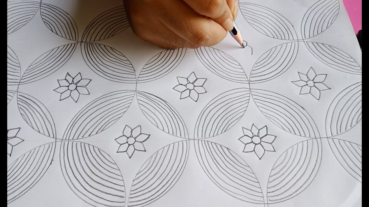 Nokshi Katha Design-3,How to draw beautiful nakshi kantha,नोक्षी कथा ...