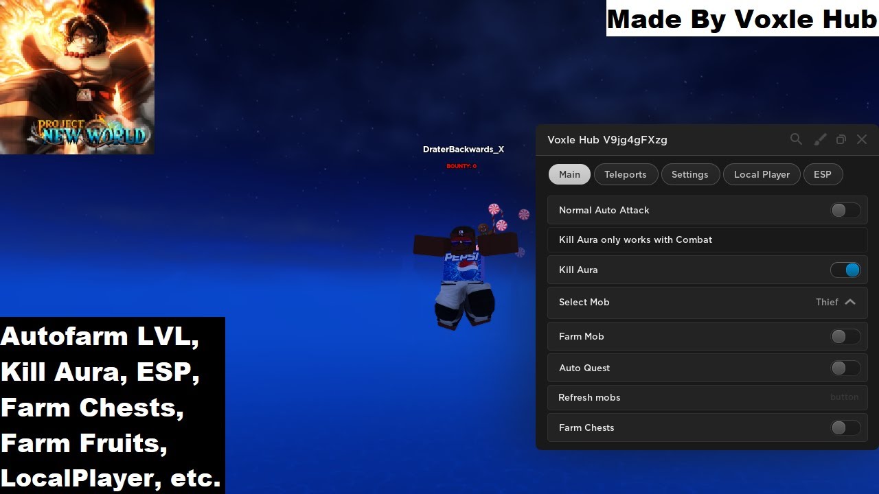 Project New World Script | Autofarm Level, Kill Aura, ESP, Farm Chests ...