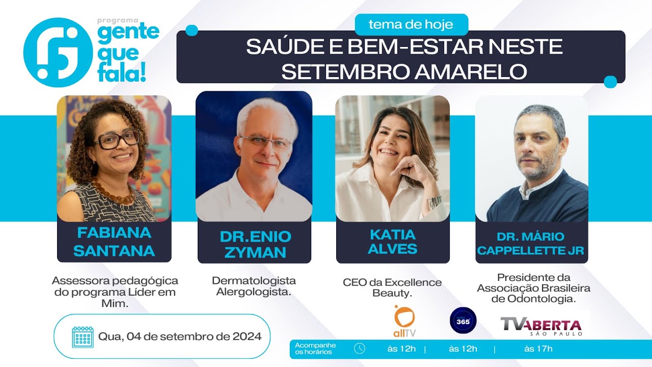 Programa Gente que fala 04 09 2024 | Saúde e bem-estar neste Setembro amarelo - YouTube