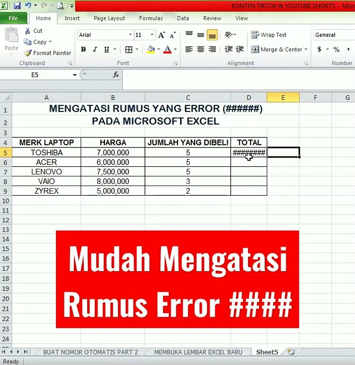 Mengatasi Rumus Error ###### pada Microsoft Excel #shorts # ...
