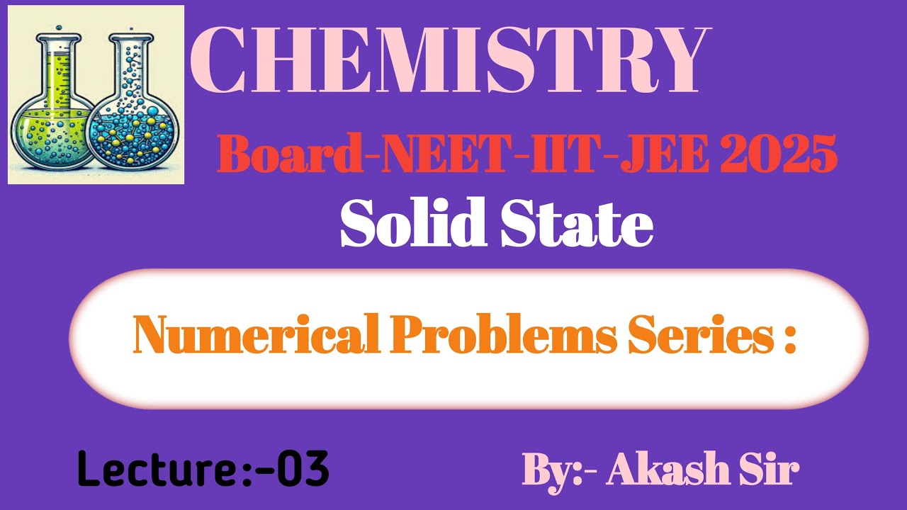Chemistry Class 12th IMP Numericals of solid state #solidstate # ...