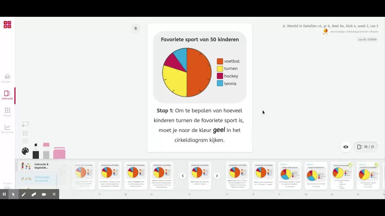 Rekenen Groep 6 - B4, W2, L3 - Een cirkeldiagram aflezen - YouTube