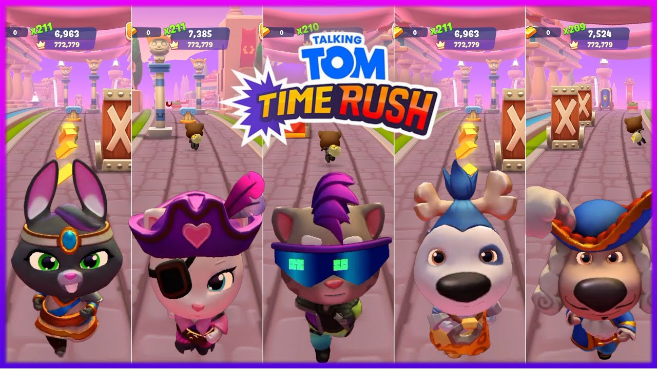 TALKING TOM TIME RUSH - ALL CHARACTERS RUSH GAMEPLAY | WHO IS BEST ...