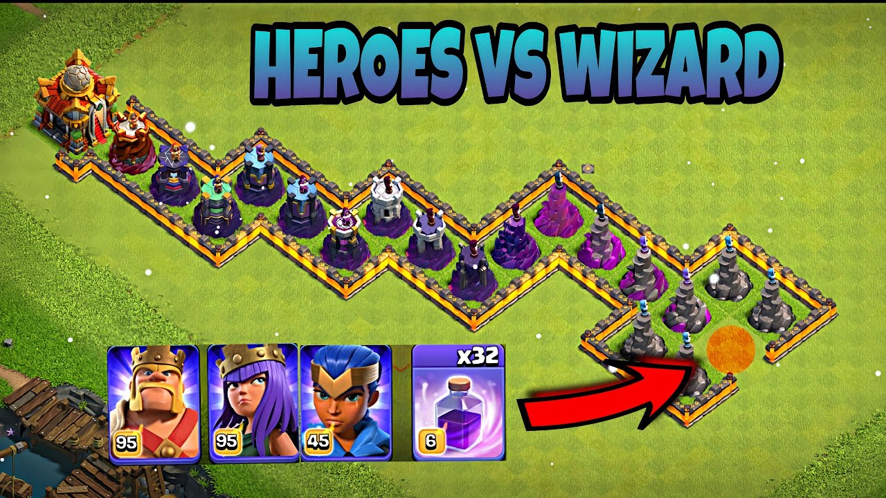 coc heroes vs wizard tower #coc #clashofclans #clashroyale #viral # ...