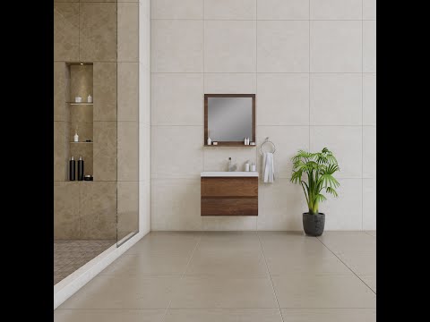 Alya Bath - Paterno 30 Inch Wall Mounted Bathroom Vanity in Rosewood