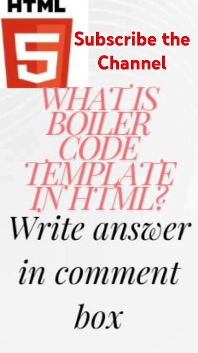 What is boiler code template? #html #htmltutorial #html5 #quiz - YouTube