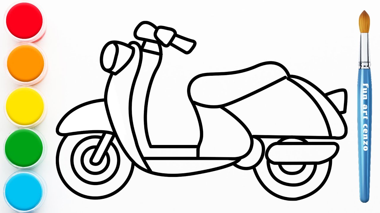 How to draw a scooter | step by step - YouTube