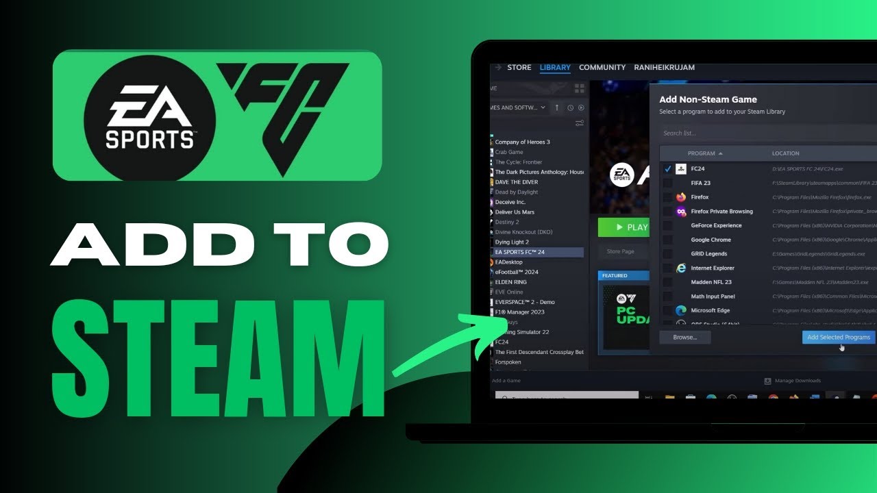 How To Add EA FC 24 To Steam - Complete Guide - YouTube