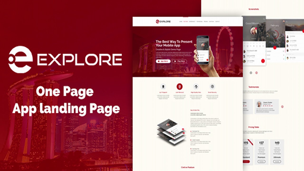 EXPLORE - One Page App Landing Template | Themeforest Website Templates ...