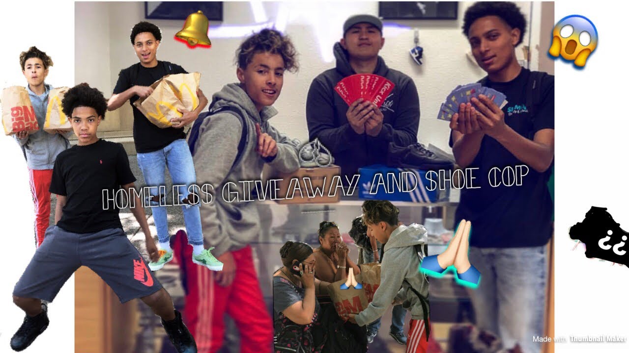 CRAZY SHOE COP🤘🏽🔥+Special Homeless Giveaway Ft.Jayden Barnes - YouTube