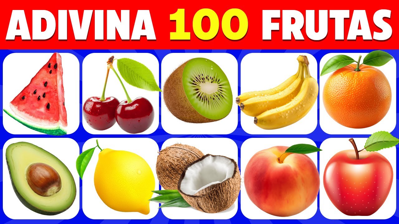 Adivina la Fruta por Ia Imagen🍓🍉🍑Quiz de 100 Frutas - YouTube