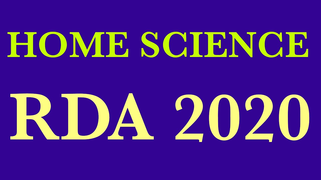 RDA Table 2020 Home Science - YouTube