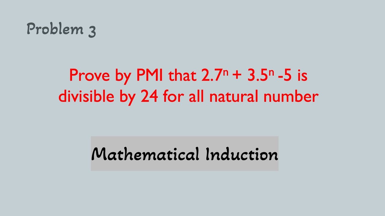 Problem 3 | PMI | Mathematical Induction | Class 11 NCERT - YouTube