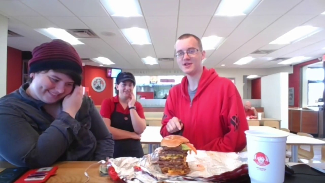 Wendy's T-Rex Burger Challange - YouTube